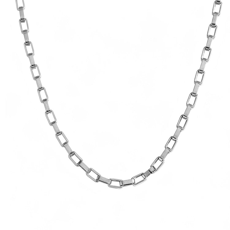 Necklace | Silver Square Link Chain – Blossom and Charm